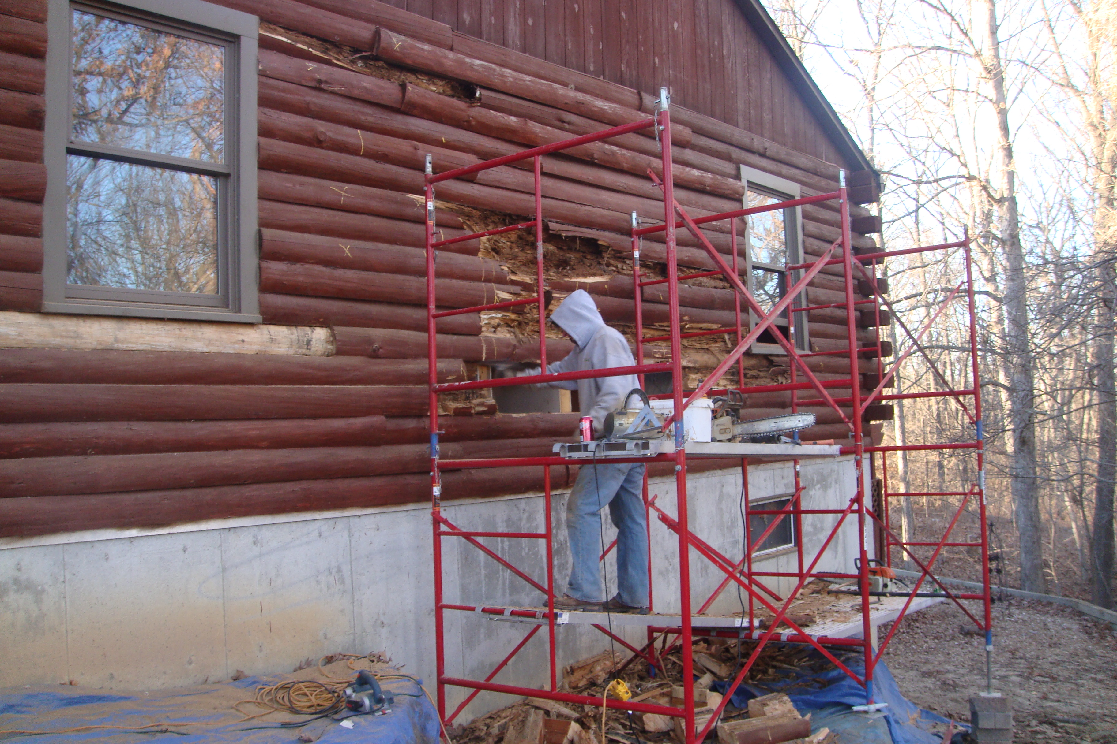 Log Home Rot Replacement – Elite Log Home Services